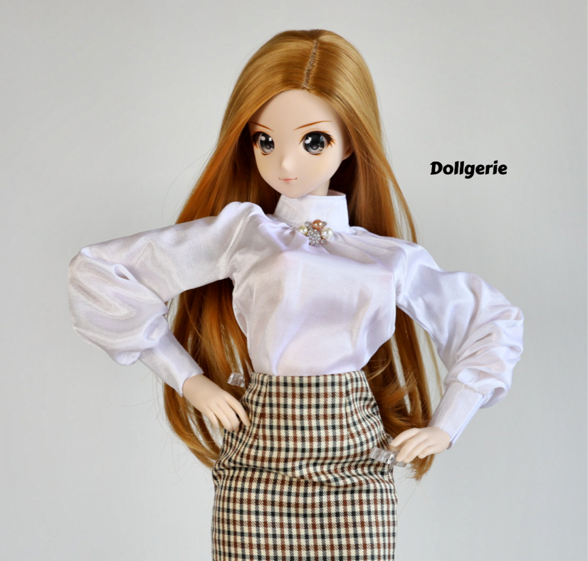 Silky White Librarian Blouse – Dollgerie